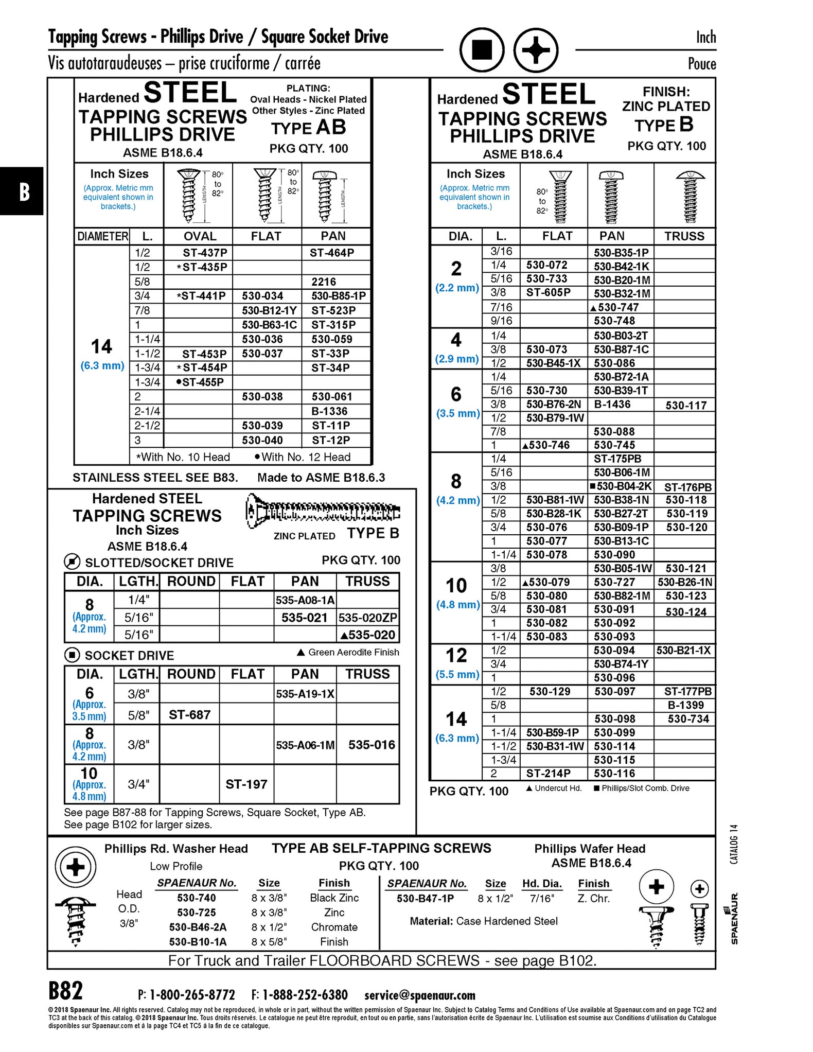 Vis autotaraudeuse, Phillips Pan HD n° 2 x 1/4" LG, type B, acier à ...